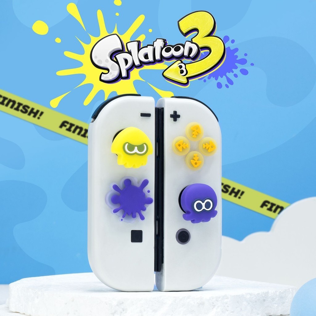 Splatoon Themed Silicone Thumb Grip Caps and Button Caps for Nintendo ...