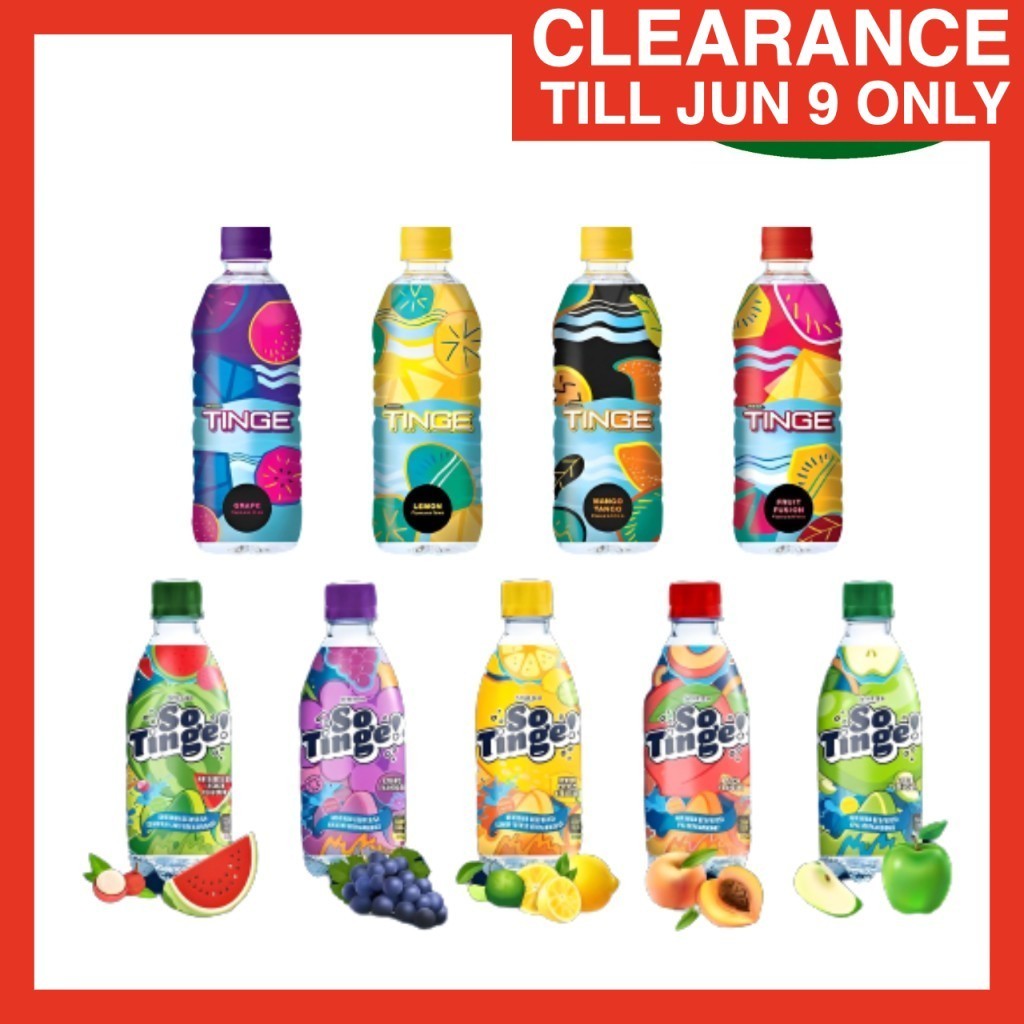 (FRESH BATCH) EW 6pcs Spritzer So Tinge Carbonated Drink Lemon Grape Watermelon (6 x 325ml) (6 x ...