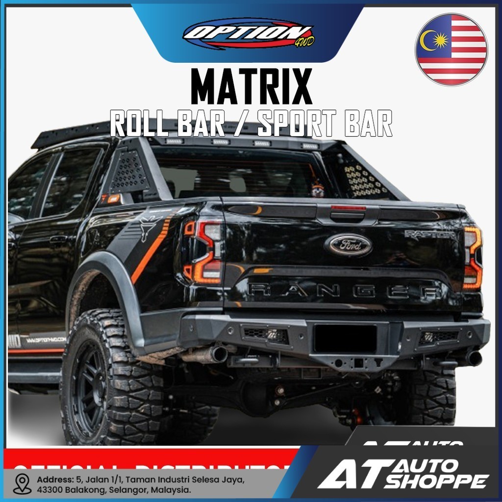 OPTION 4WD MATRIX ROLL BAR FOR FORD RANGER NEXT GEN T9 2023 XL XLT XLT+ ...