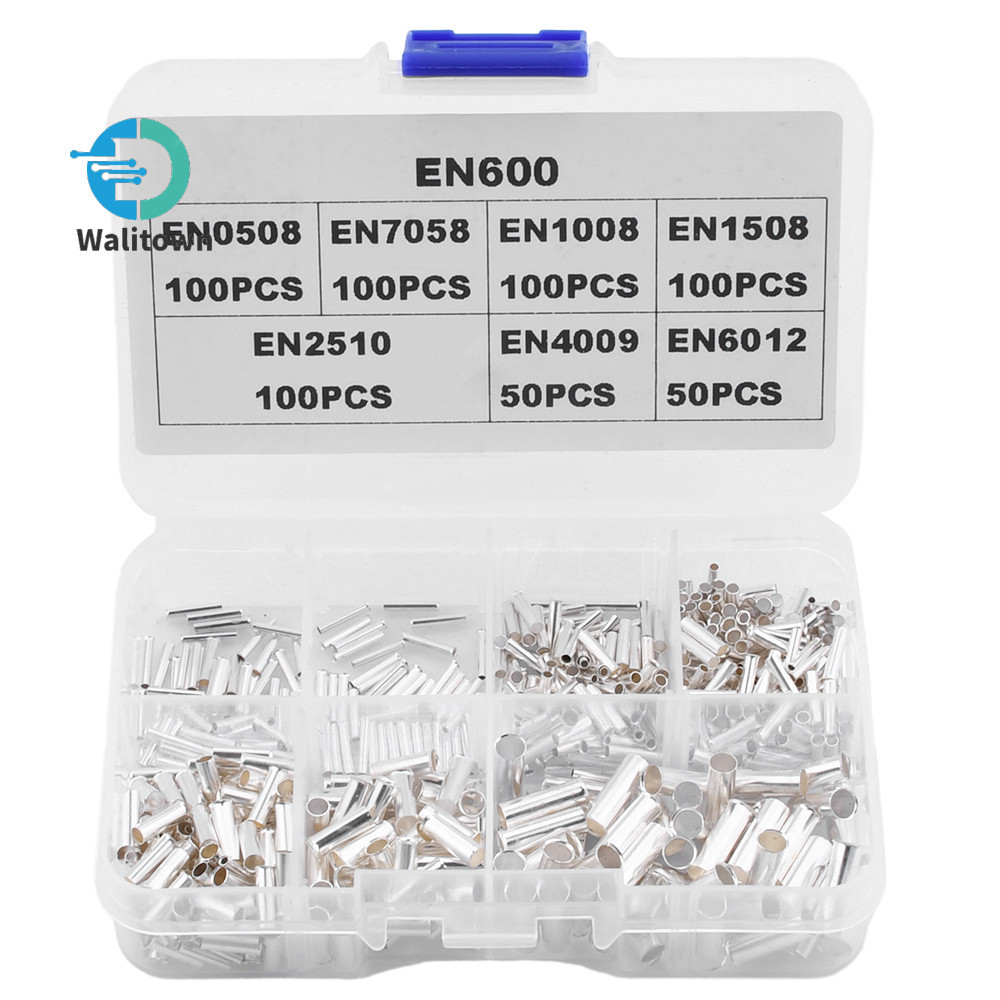 600PCS 0.5-6mm² Boxed Tubular Bare Terminal Press Line Solder Terminal ...