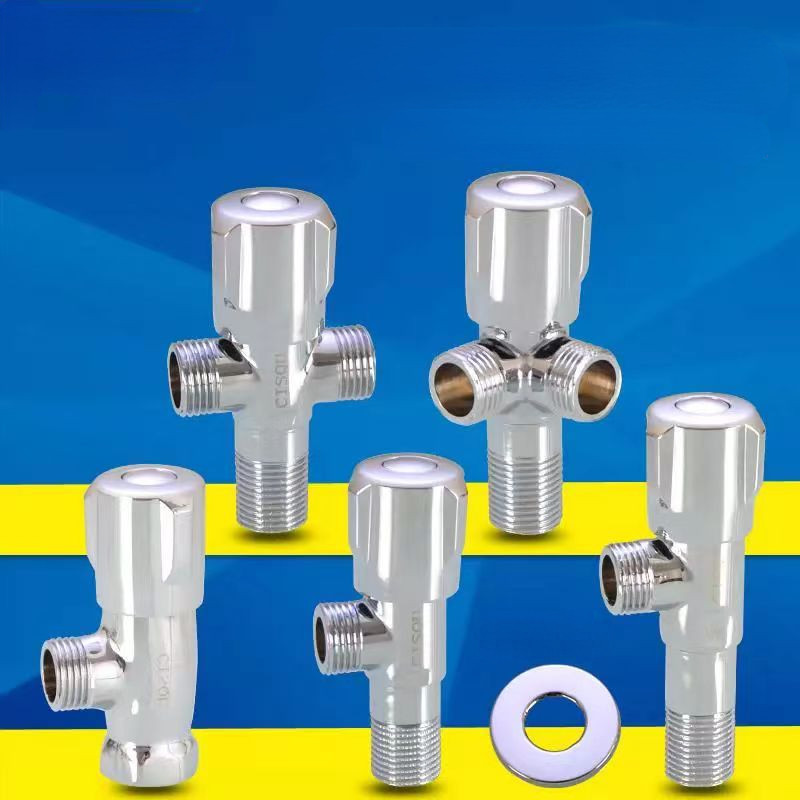 [XNY] 4 Points Hot and Cold Water Triangle Valve Water Stop Valve Basin ...