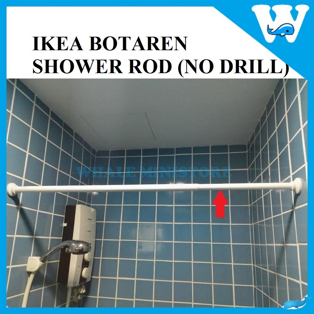IKEA ADJUSTABLE SHOWER CURTAIN ROD NO NEED DRILL / TENSION ROD / BATANG ...