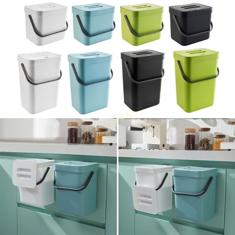 ACG Wall Mounted Hanging Trash Bin 7L 12L Capacity with Lid Garbage ...