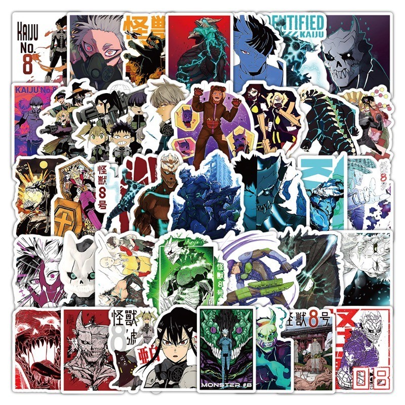 Z&M 50Pcs/Set Kaiju No. 8 Stickers Waterproof Stickers Decal for Toys ...