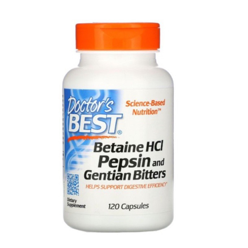 Doctor's Best, Betaine HCL Pepsin & Gentian Bitters, 120 / 360 Capsules ...