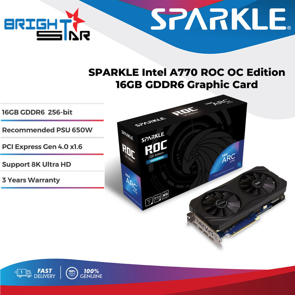 SPARKLE Intel A770 ROC OC Edition 16GB GDDR6 Graphic Card | Shopee Malaysia