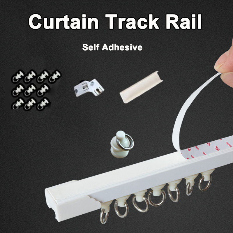 [COD] Curtain Track Rail Self Adhesive Door Curtains Window Blinds ...