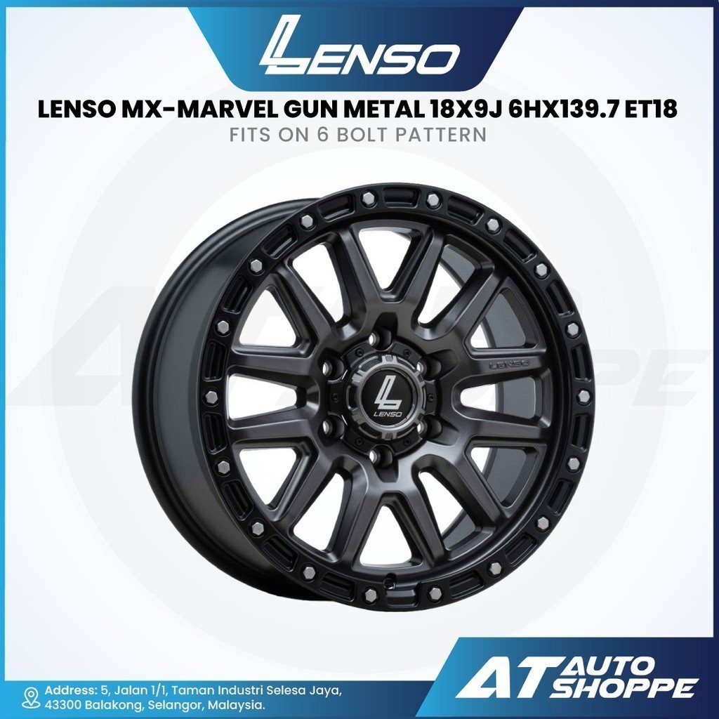 Lenso MX-Marvel - Gun Metal 18x9J ET0 6x139.7 (1 piece) | Shopee Malaysia