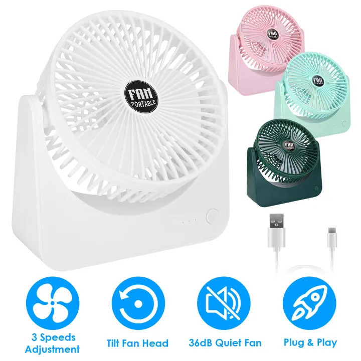 Desk Fan Air Circulation Fan Home Electric Fan Strong Wind 3-speed Mute ...