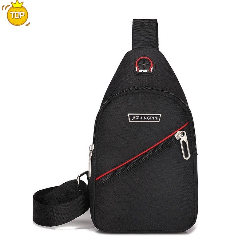 (labag)Black Oblique Red Line Men's Multifunctional Breast Bag(LASG ...