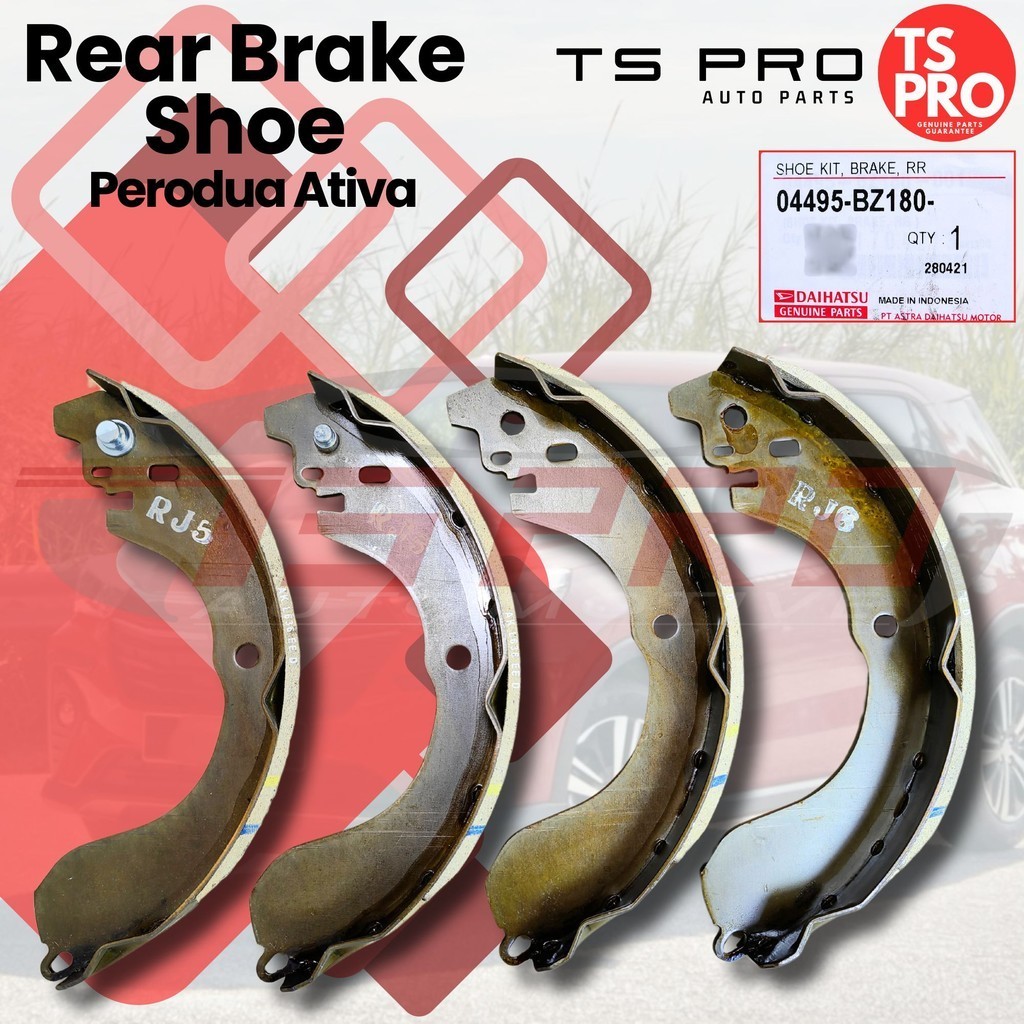 Perodua Ativa Genuine Rear Brake Shoe Brek Lining Belakang 04495-BZ180 ...