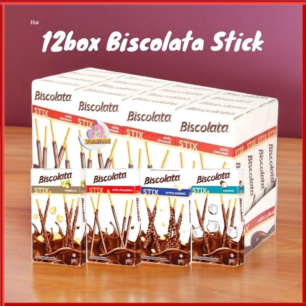 12box x32g Biscolata Stix biscuit stick (MIlk CHO / hazelnut / crispy ...