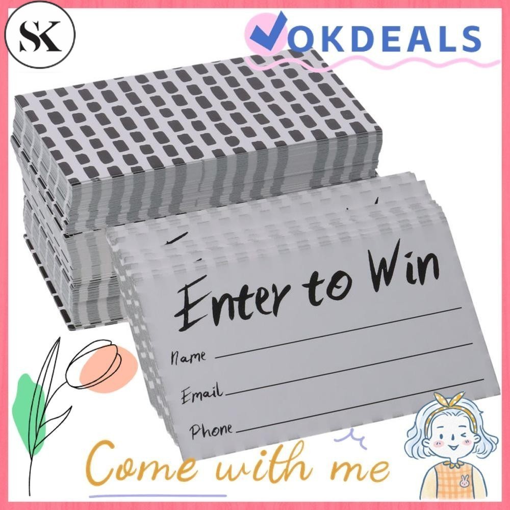 SK Enter to Win Cards, 200-Pack Paper Raffle Tickets, Address Games ...
