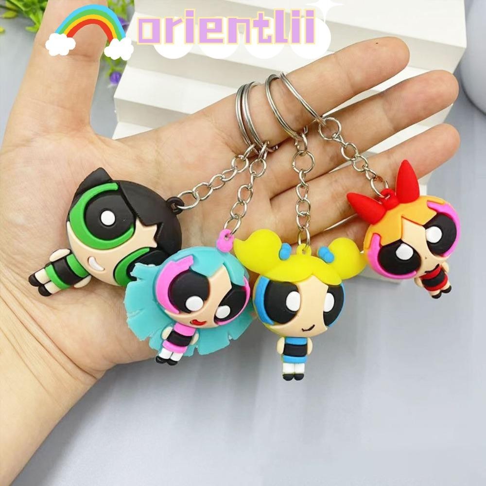 ORIENTLIIY The Powerpuff Girls Keychain, Cartoon Anime Creative Doll ...