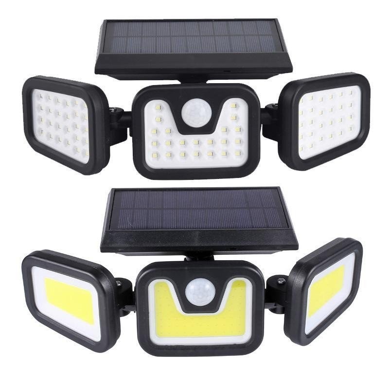 Solar Light COB Three-Head Light Angle Adjustable Household Courtyard ...