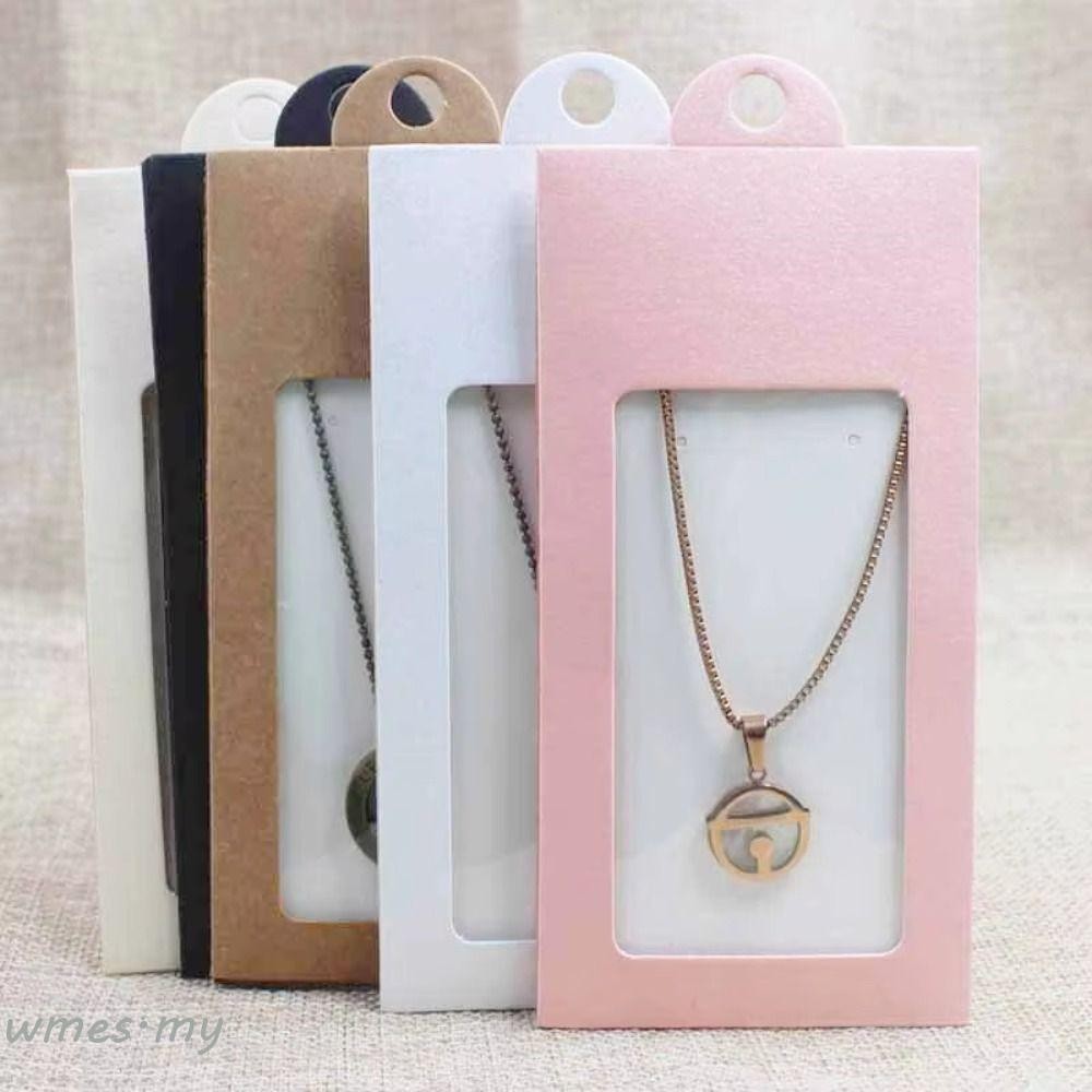 WMES1 20PCS Kraft Paper Jewelry Display Box, With Clear Window ...