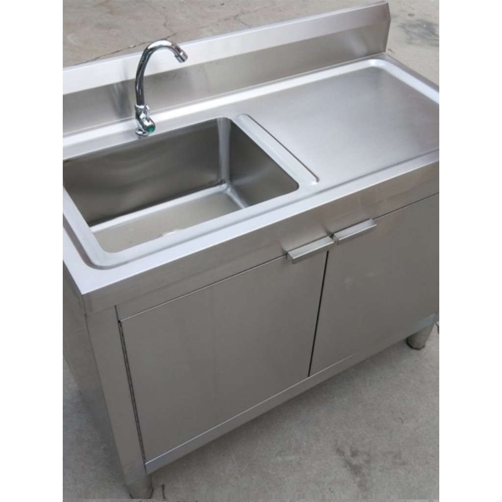 Dapur 304 Keluli Tahan Karat Sinki Kabinet Meja Kerja Besen Basuh Sayur ...