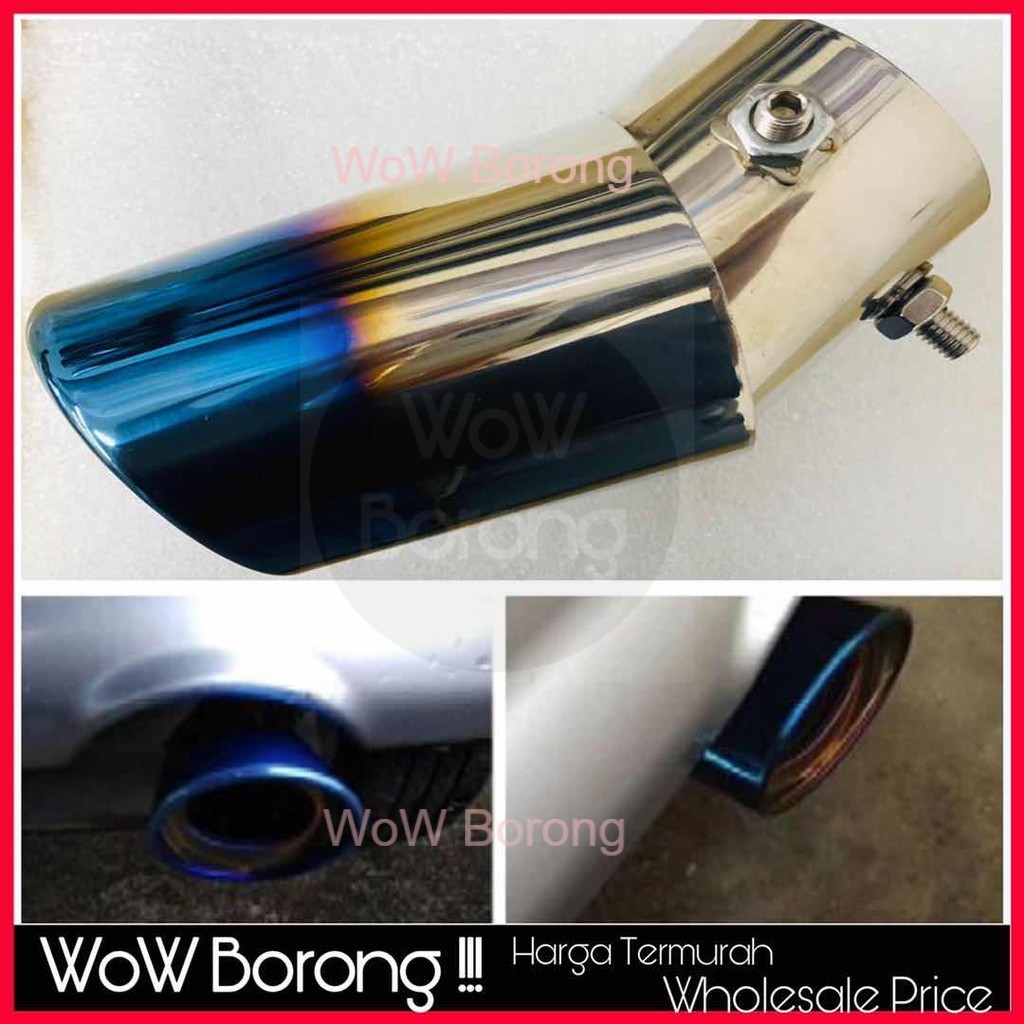 Car Vehicle Curved Tail Throat Rear Round Exhaust Pipe Muffler Tip ...