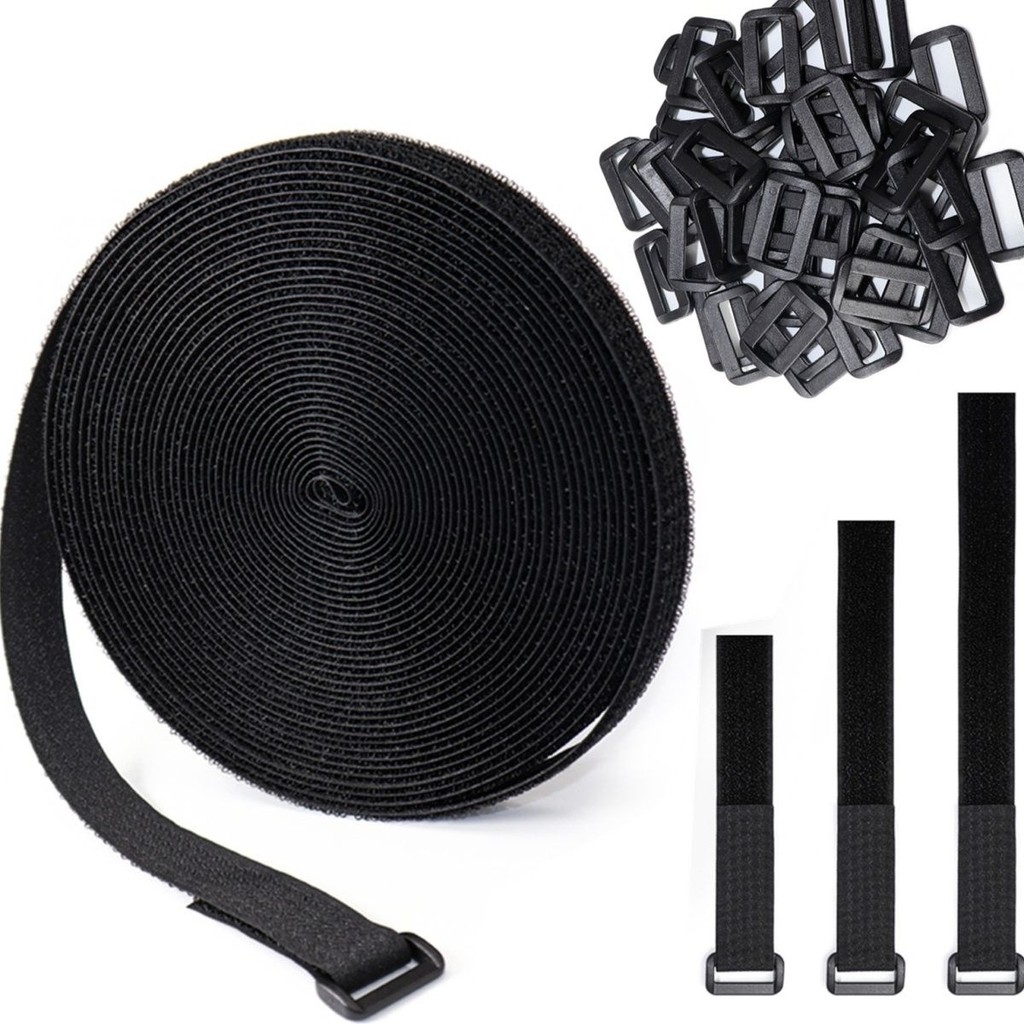 Nylon Velcro Cable Tie Binding Strap Reverse Buckle Buckle Square ...