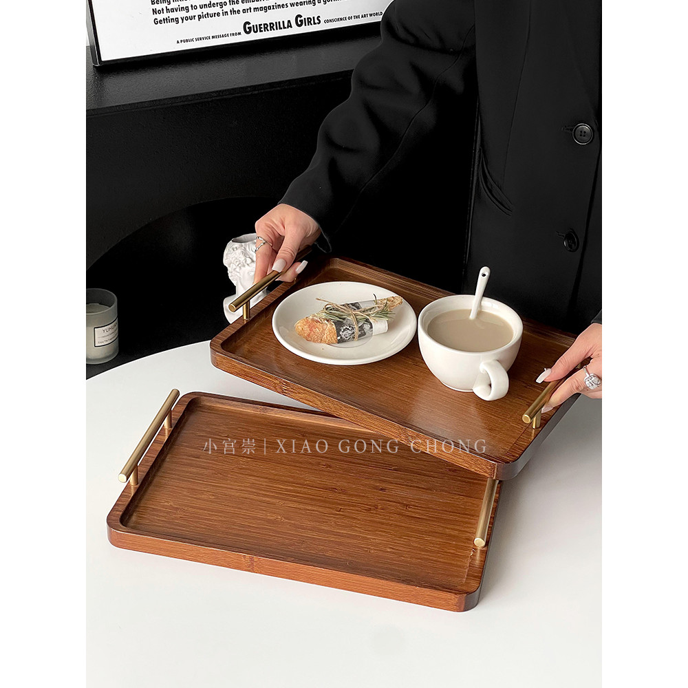 Dulang Kayu Buluh Pinggan Makan Isi Rumah Segi Empat Pinggan Kek Kayu ...