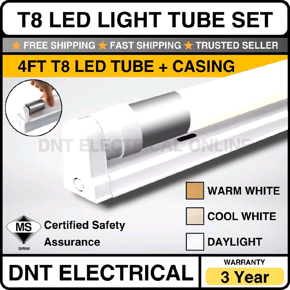 【COMPLETE SET】 LED T8 Tube Light Lampu LED Panjang Lampu Kalimantang LED Light Tube Siling Lampu ...