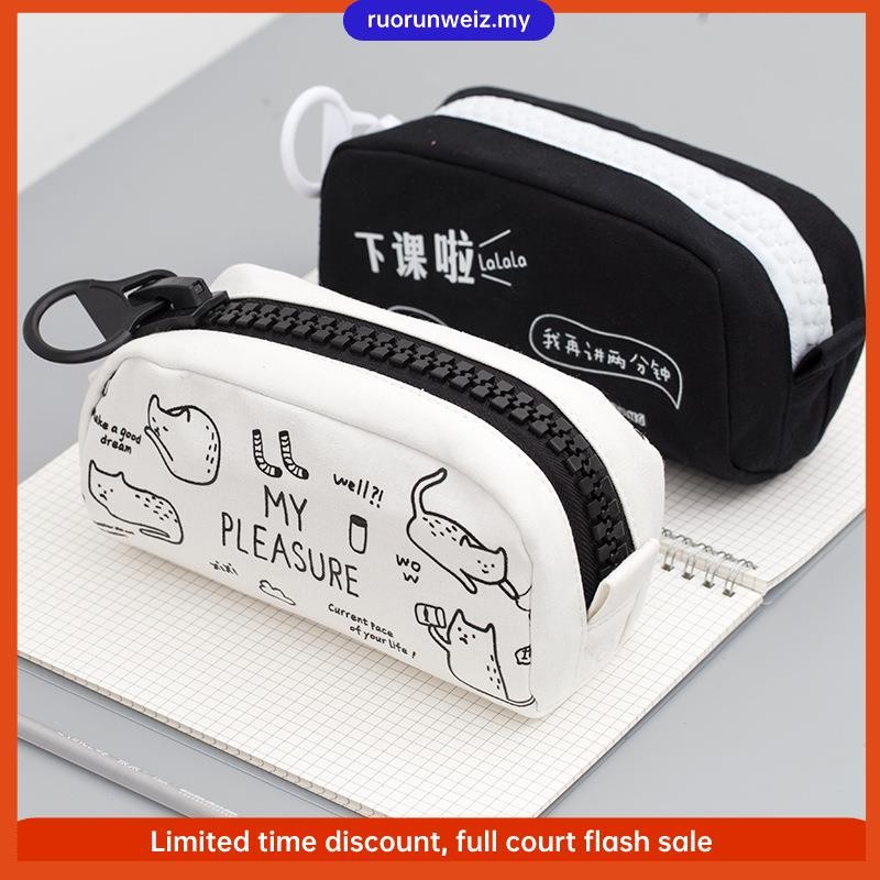Big Zipper Large Capacity Pencil Case Cute Kotak Pensel Lelaki Besar ...