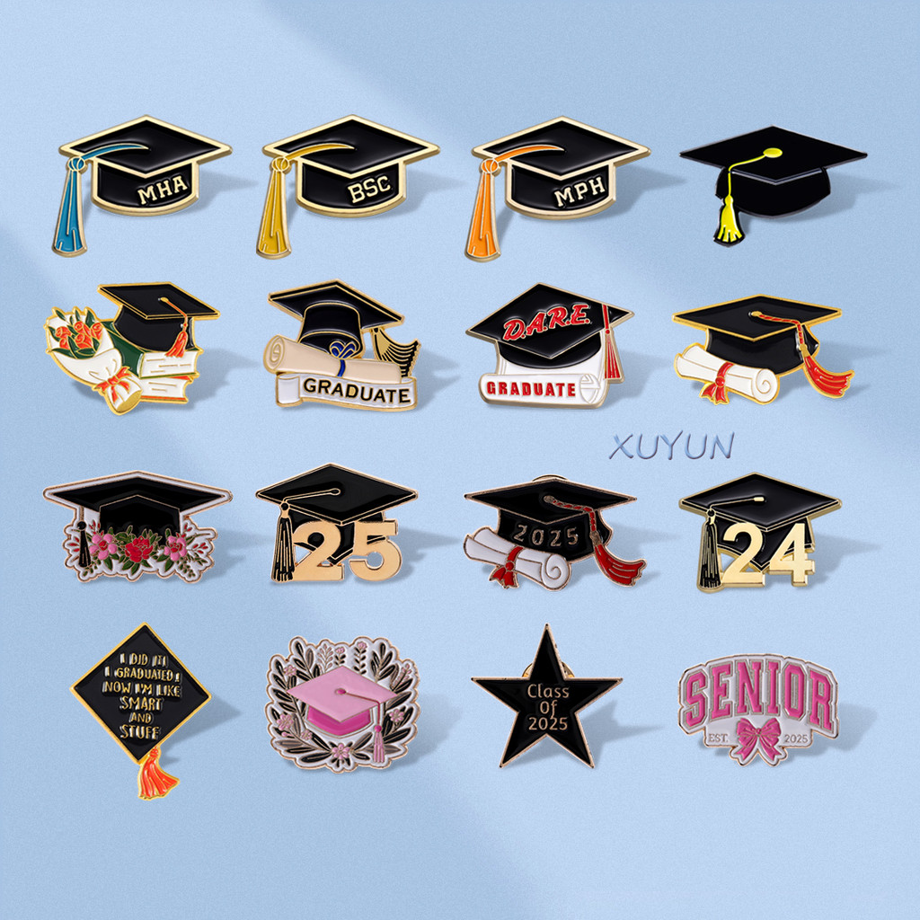 Graduation Souvenir Enamel Pin Bachelor Hat Metal Brooch Souvenir Gifts ...