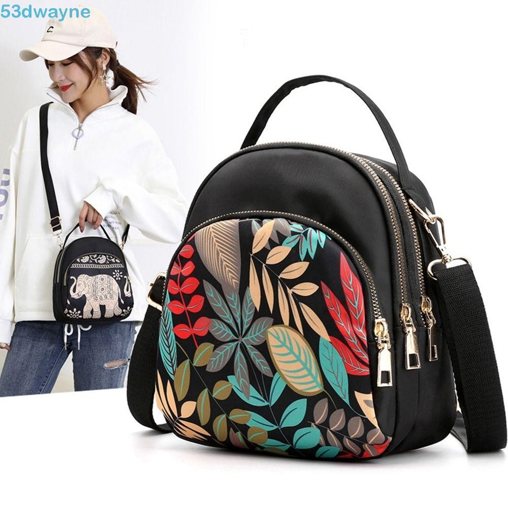 DWAYNE Women Backpack, Canvas Zipper Nylon Crossbody Bag, Portable ...