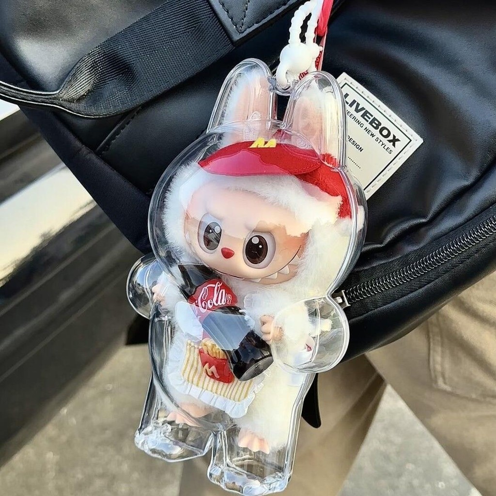 Labubu Cola labubu Macaron Transparent Acrylic Protective Case Pendant ...