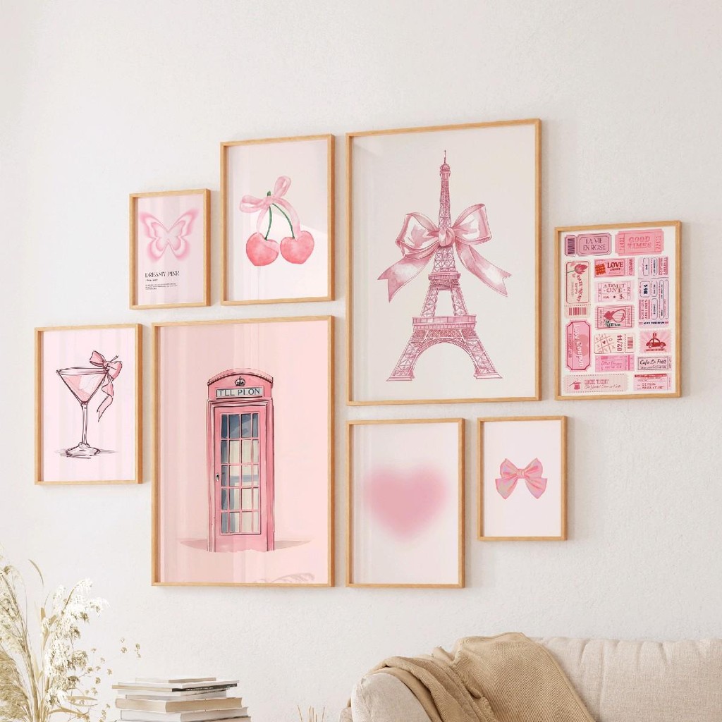 HIASAN DINDING Pastel Pink Coquette Aesthetic Wall Decoration | Kawaii ...