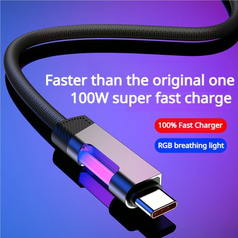 REDI fully compatible 100W suitable RGB Aurora Rainbow Breathing SuperFast Charging Cable ...