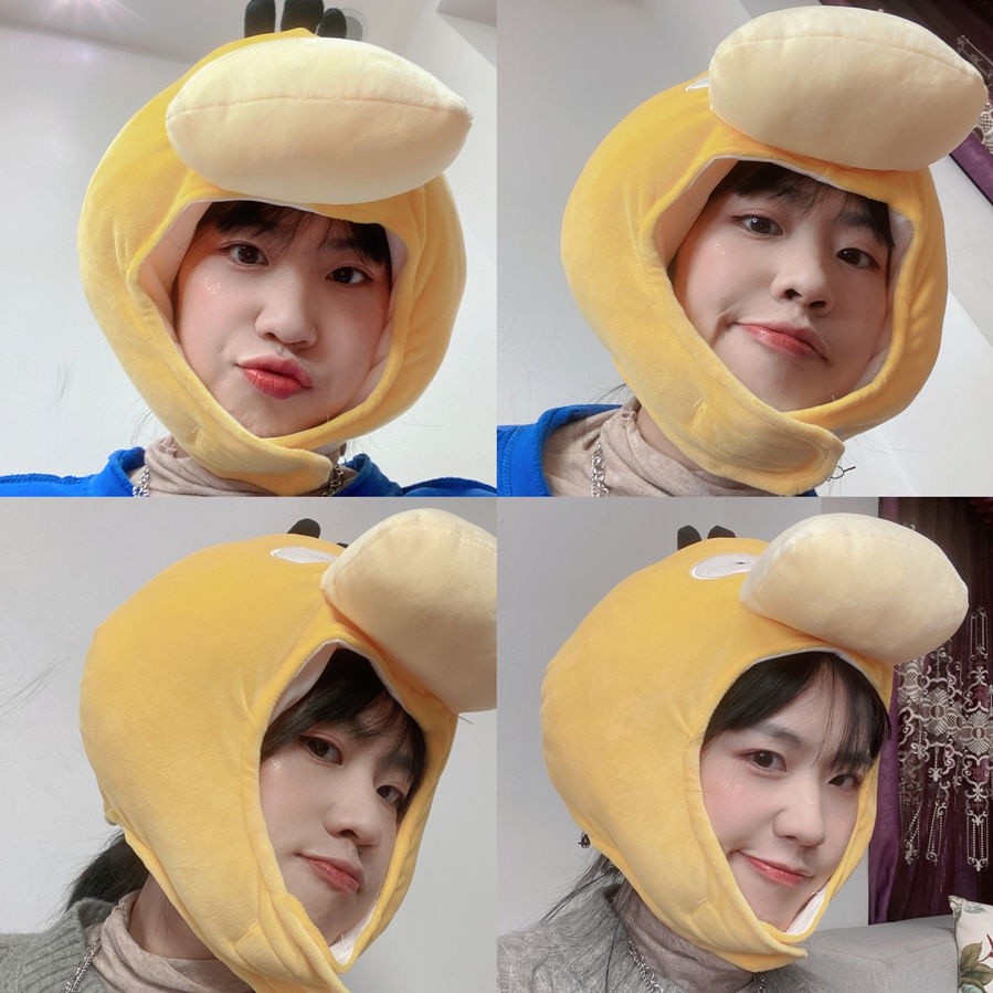 JI8 Pokémon Psyduck Duck Toy Cap Cartoon Plushed Hat Cute Duck Headgear ...