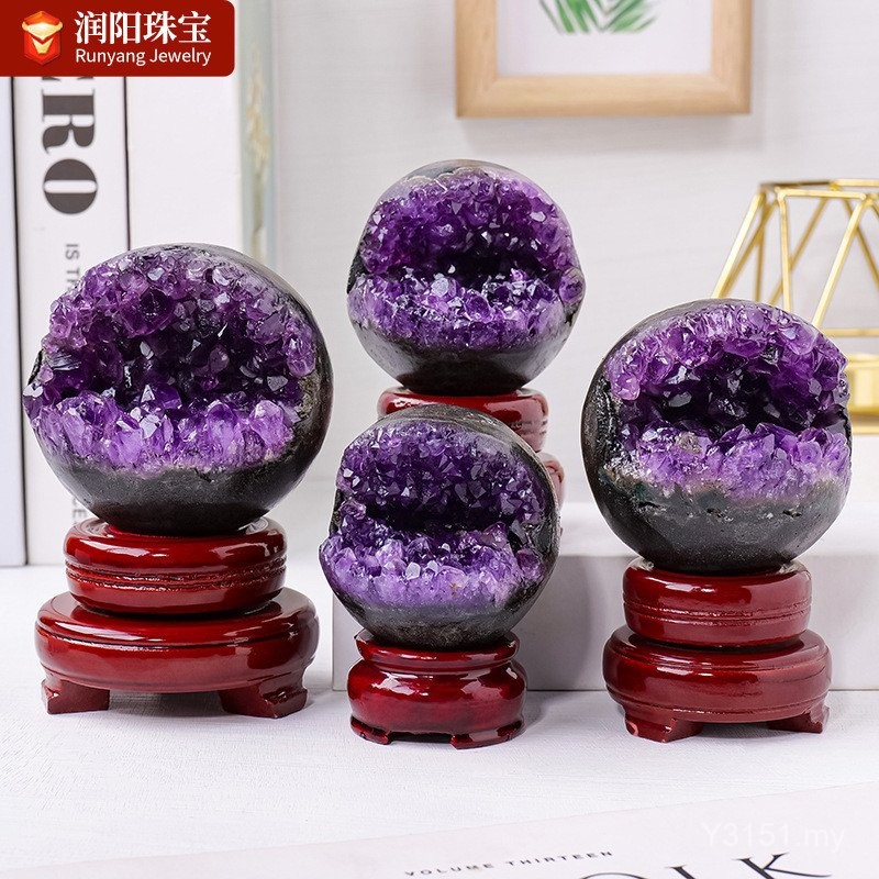 Natural Amethyst Cluster Open Smile Amethyst Cave Cornucopia Money Bag ...