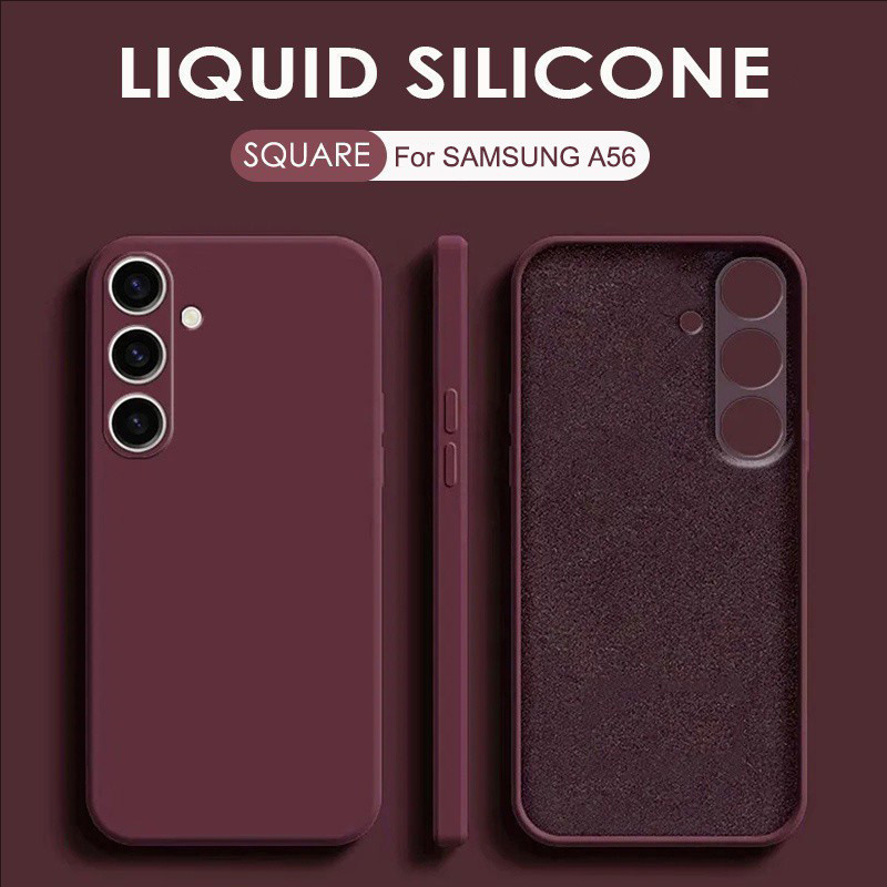 Original Square Liquid Silicone Phone Case For Samsung Galaxy A56 A36 A06 A16 A25 A26 A35 A55 ...