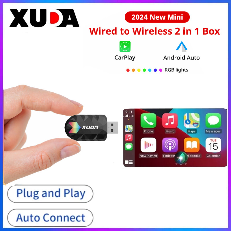 2024 New Carplay Adapter Android Auto Wireless Adapt Mini Wired To