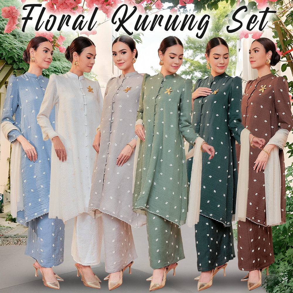 Baju Kebarung Sulam Baju Kurung with Full Lining Pleated Kurung Classic ...