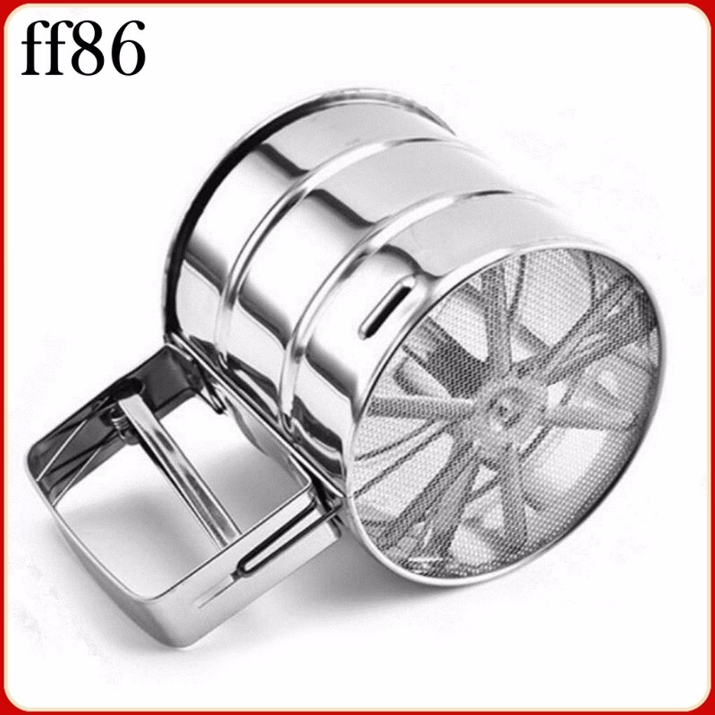 1/2/3 Flour Sieve Cup Stainless Steel Mesh Shaking Strainer with Handle ...