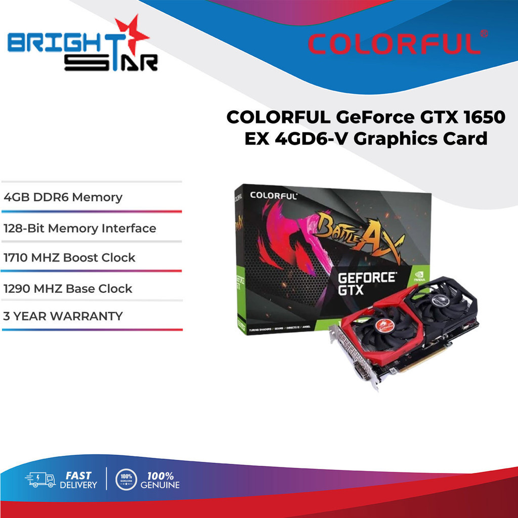 COLORFUL GeForce GTX 1650 EX 4GD6-V Graphics Card | Shopee Malaysia