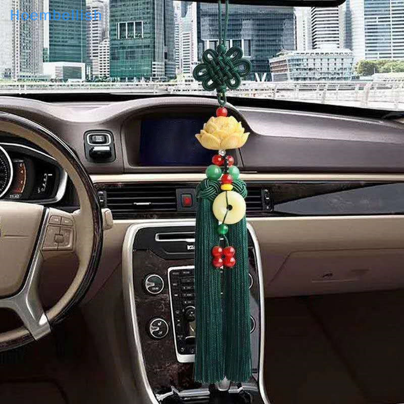 Hoe> Lotus Chinese Knot Car Ornament Auto Rearview Mirror Lotus Pendant ...