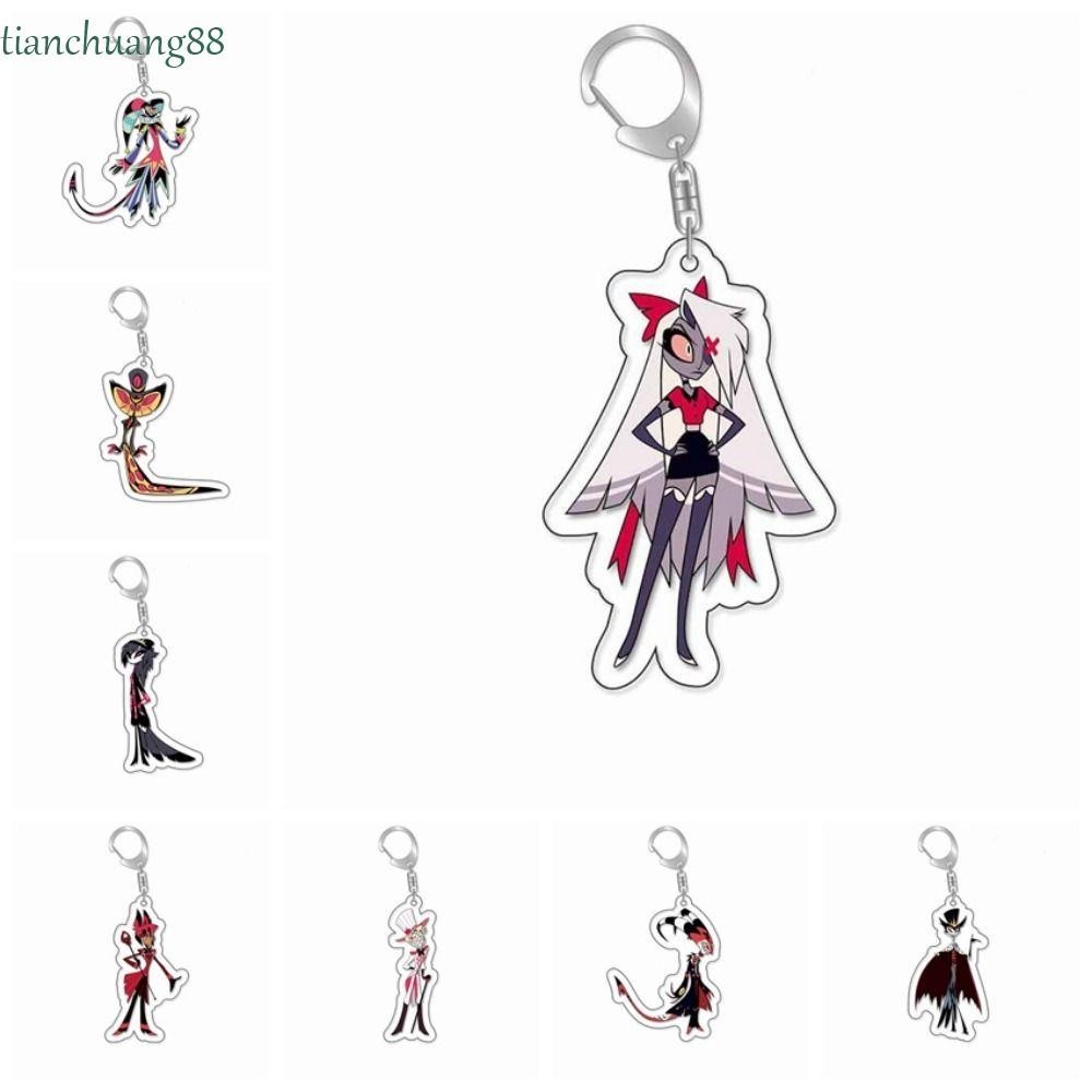 TIANCHUANG Hazbin Keychain, Acrylic Keychain Alastor Hazbin Hotel ...