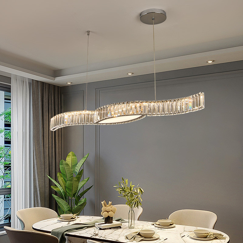 Dining Table LED Crystal Chandelier 80cm/100cm/120cm Stainless Steel ...