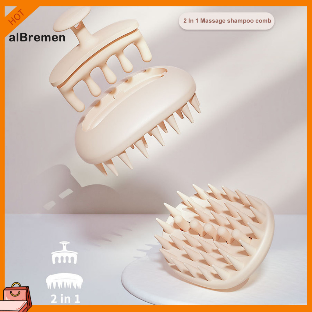(New) Shampoo Comb Head Shape Massage Tool 2-in-1 Silicone Shampoo ...