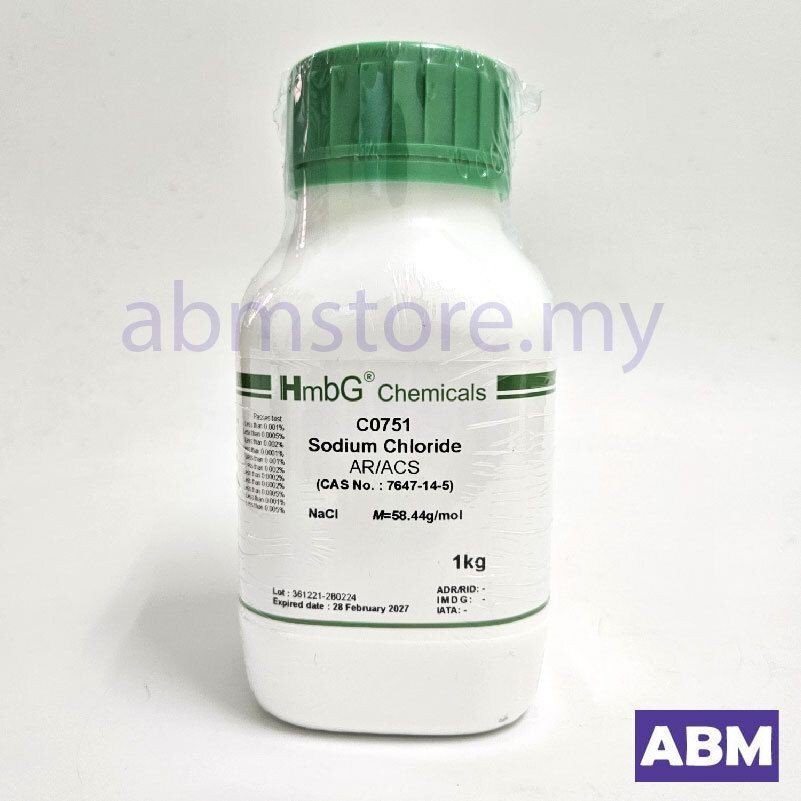Sodium Chloride AR/ACS (1kg) HmbG CAS No 7647-14-5 | Shopee Malaysia