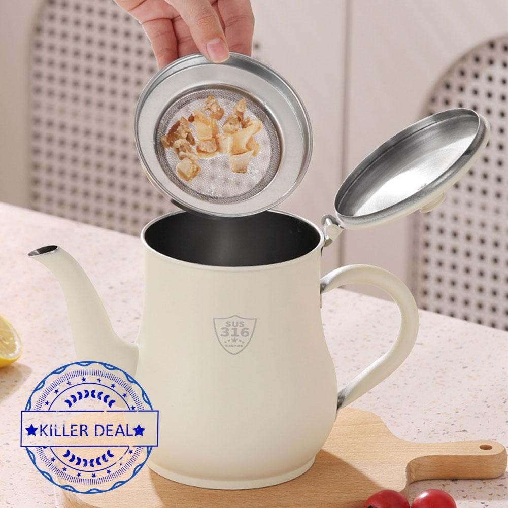 Stainless Steel Oil Pot Kitchen Household With Filter Screen Thickened ...