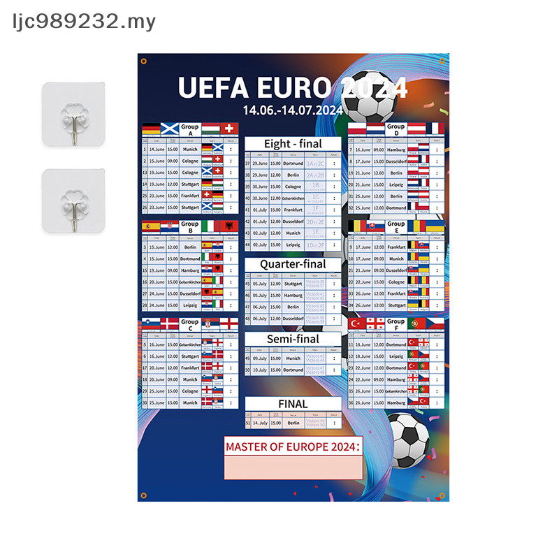 【NIMY】 2024 Euro Soccer Wall Chart Schedule Poster Germany Euro Soccer ...