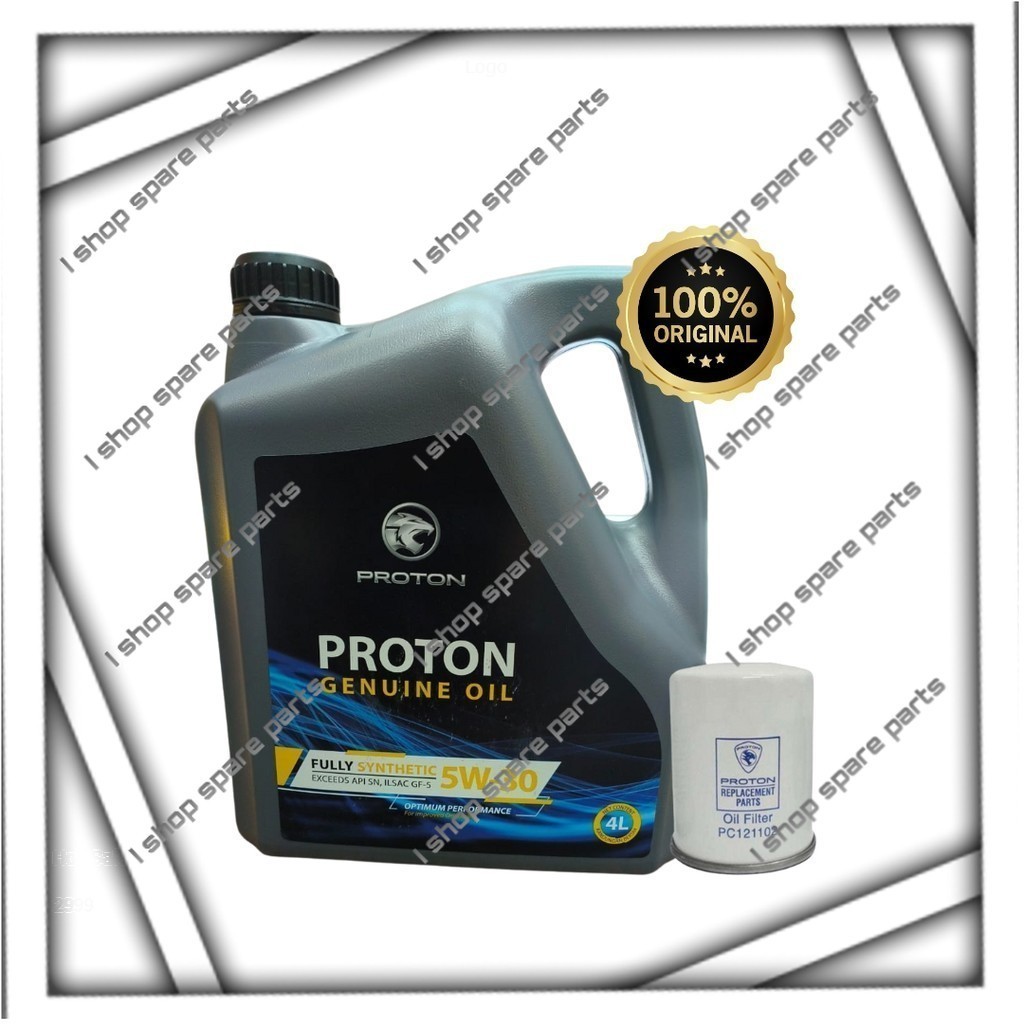 (100% ORIGINAL) PROTON 5W30 4L FULLY SYNTHETIC ENGINE OIL 5W-30 SAGA ...