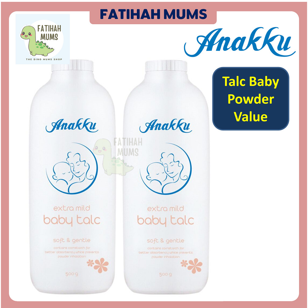 Anakku Extra Mild Baby Talc Talcum Baby Powder Powders 500g Value Twin ...