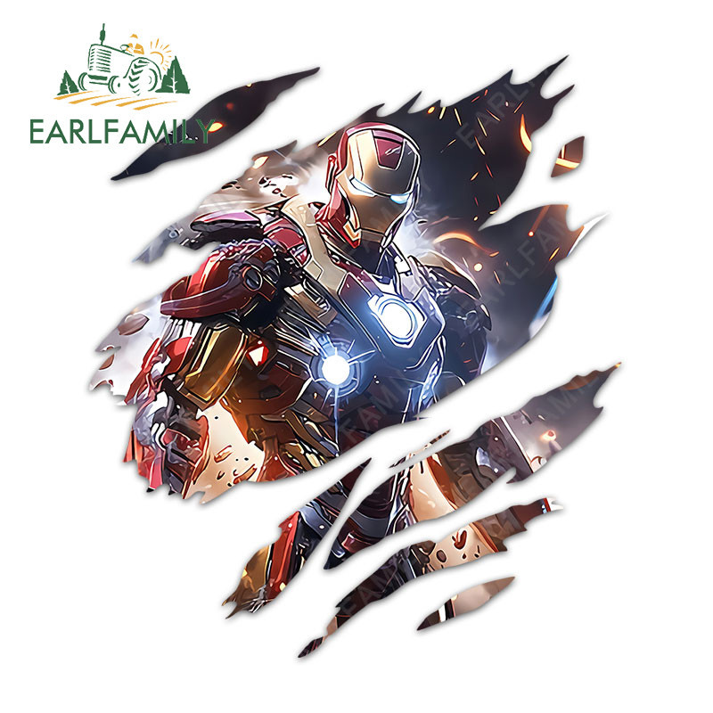 EARLFAMILY 13cm x 11.5cm Marvel Iron Man Car Sticker Weather Resistant ...