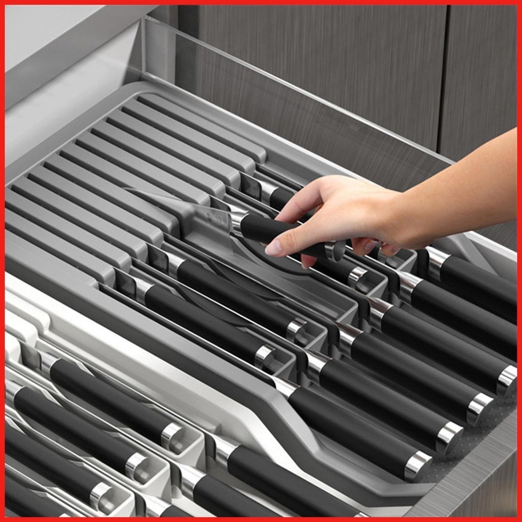 Drawer Knives Organizer In-Drawer Kitchen Storage Box Drawer Knives ...