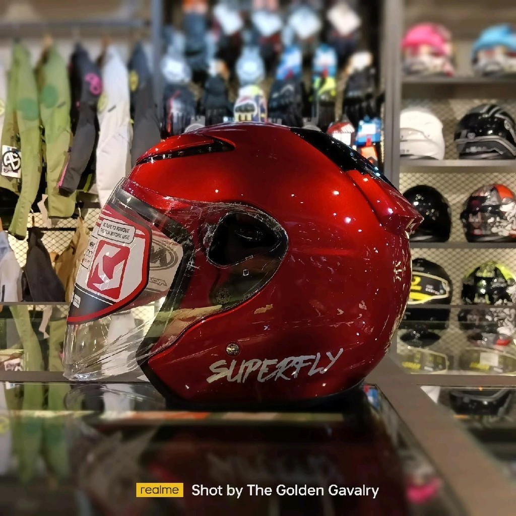 NHK R6 V2 CANDY RED GLOSSY SUPERFLY HELMET | Shopee Malaysia